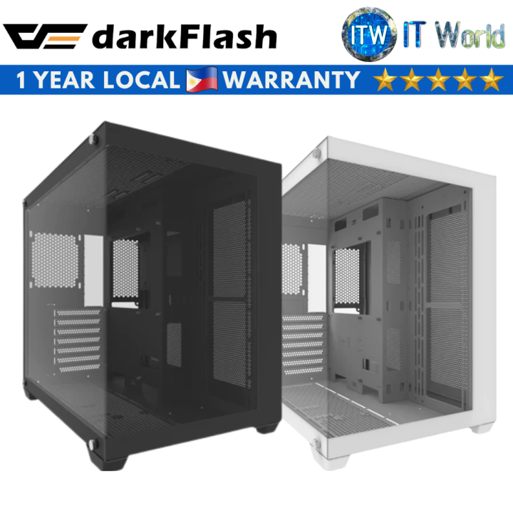 Itw | Darkflash C285P ATX Tempered Glass Side Panel Gaming PC Case (Black/White) | Lazada PH