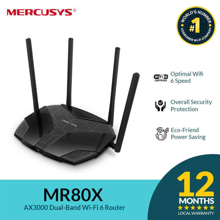 Mercusys MR80X AX3000 Dual-Band Wi-Fi 6 Router | Lazada PH