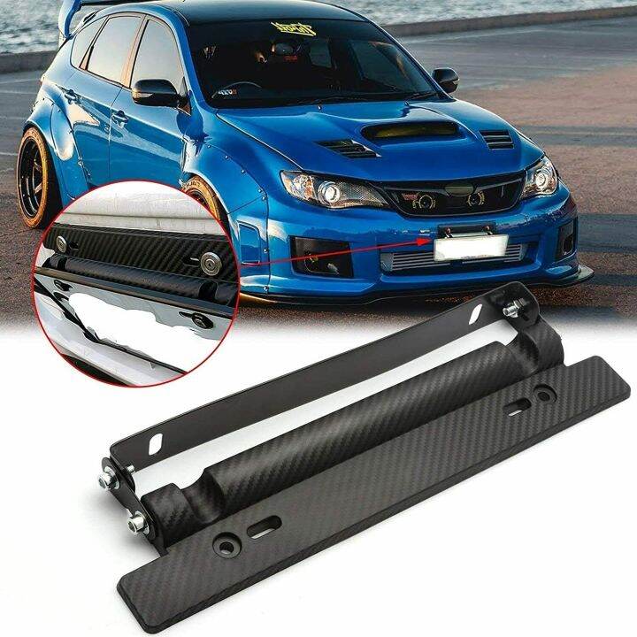 No Drill Carbon Fiber Pattern Front Adjust License Plate Mount Bracket ...