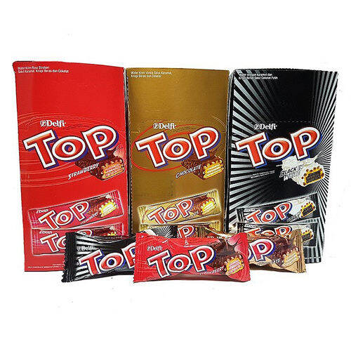 TOP Delfi Cokelat Snack Wafer Chocolate 1 Pak Delfi Top Wafer Makanan ...