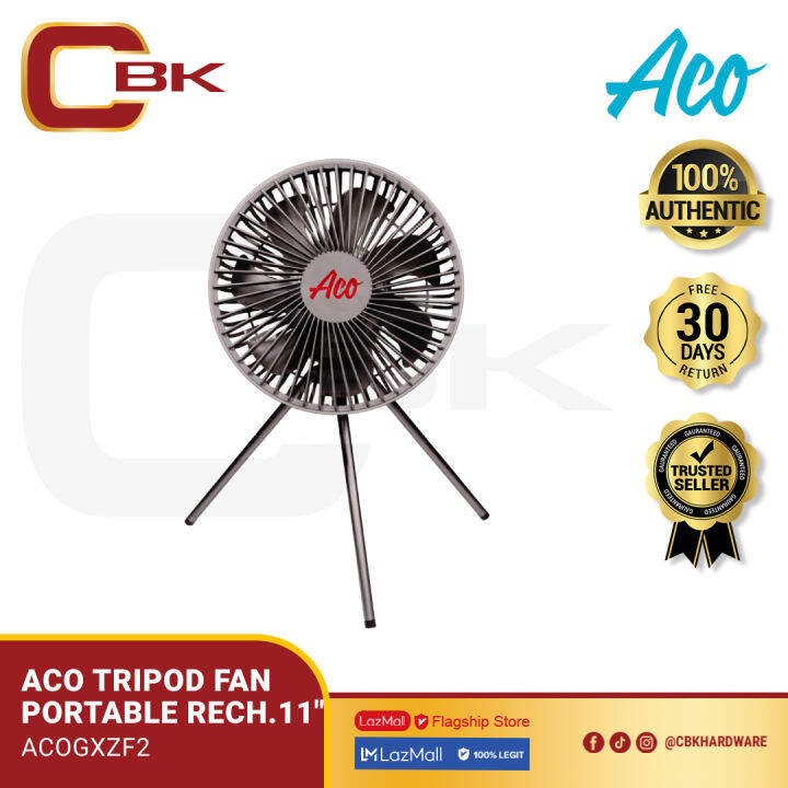 ACO ACOGXZF2 TRIPOD FAN PORTABLE RECHARGEABLE 11" | Lazada PH