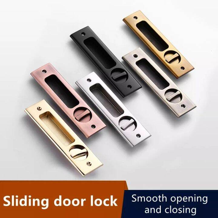 Sliding Door Lock With Flush Recessed Handle Invisible Barn Wood Door ...
