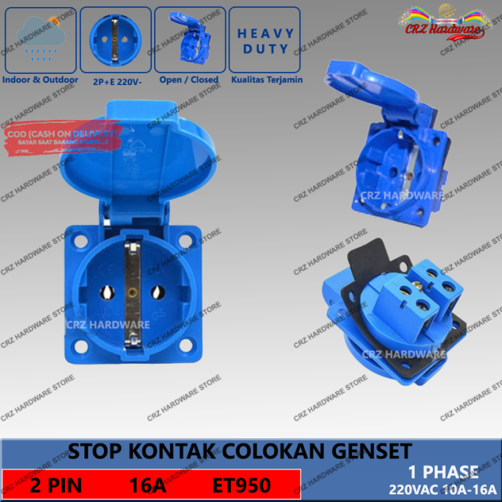 Stop Kontak Genset ET950 Blue Colokan Listrik Steker Cok Generator ...