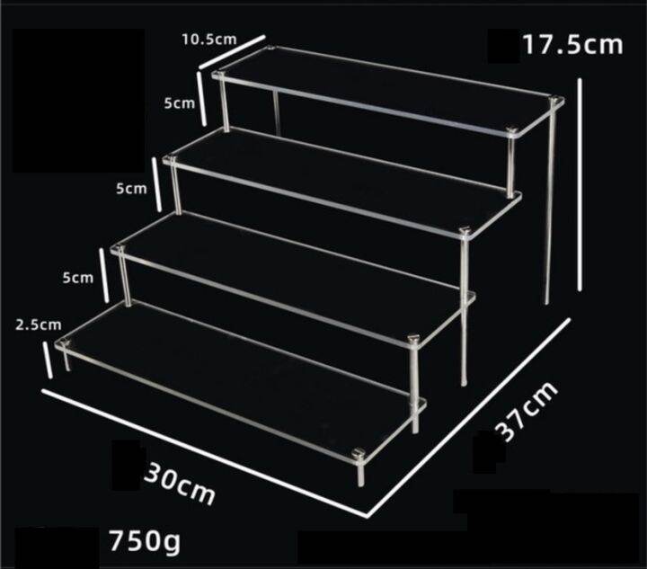 4 Layers Acrylic Rack Makeup Figure Model Desktop Storage Display Stand ...