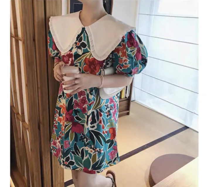 Green floral Barbie : Mini Dress - Tag YPY | ชุดมินิเดรสแฟชั่นงานป้าย ...