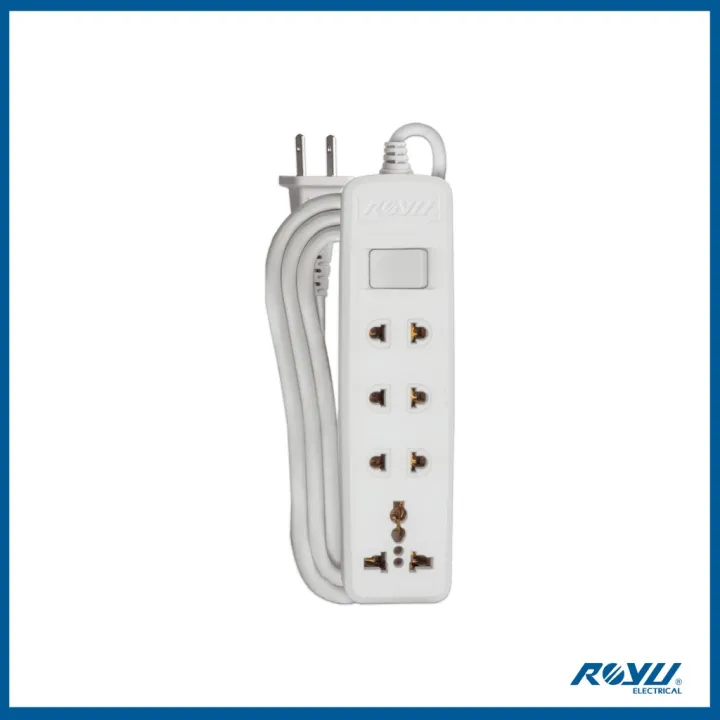 Royu 1 Gang Universal Outlet + 3 Universal Outlet w/ 1 Main Switch ...