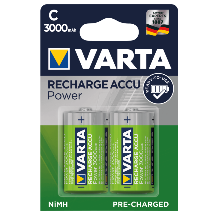 Varta C Rechargeable Battery 56714 R2U Size C (2 pcs) 3000mAh ...
