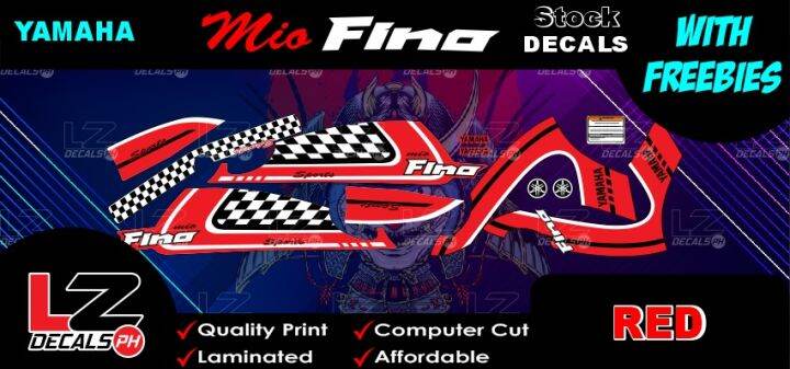 Yamaha Mio Fino Stock Decals / Stickers with Freebies | Lazada PH