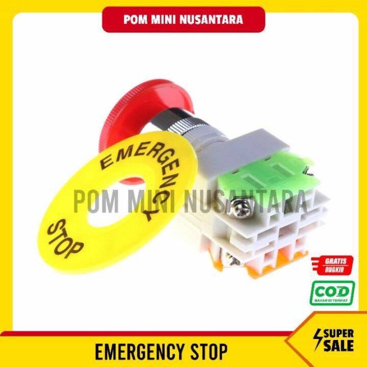 Pom Mini Nusantara - Tombol Emergency Stop Switch Model: Emg-Stp-Mn-01 | Lazada Indonesia