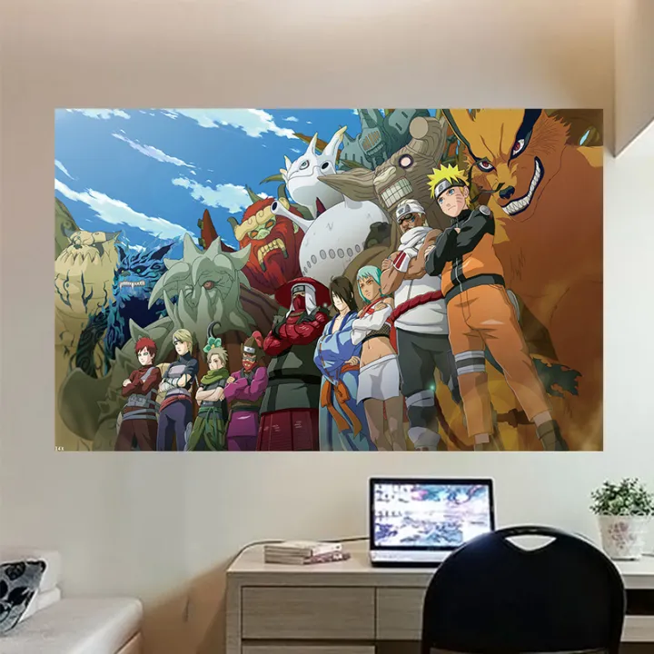 Naruto Poster Wall Sticker Naruto Sasuke Bedroom Dorm Oversized Anime ...