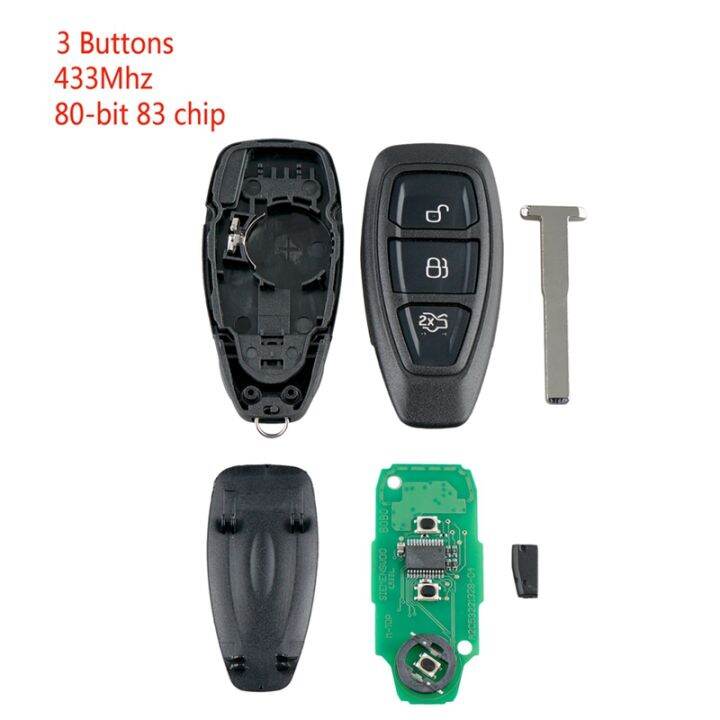 Car Smart Remote Key 3 Buttons Fit For Focus C-Max Mondeo Kuga Fiesta B ...