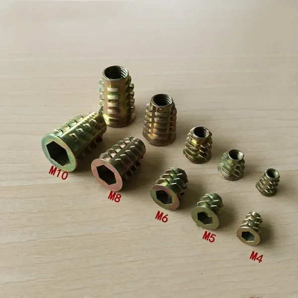 10/20/30/50Pcs M4 M5 M6 M8 M10 Zinc Alloy Thread For Wood Insert Nut ...