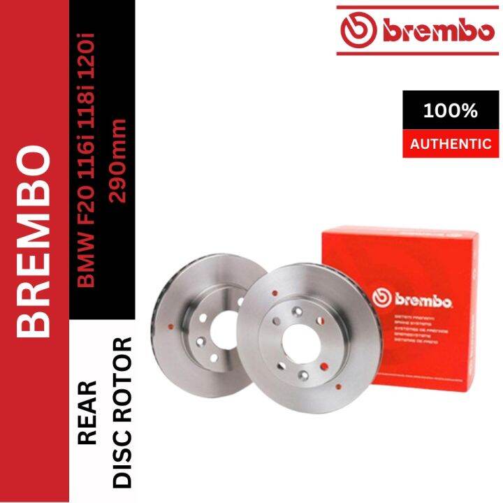 GENUINE BREMBO REAR BRAKE DISC ROTOR BMW F20 116i 118i 120i 290mm | Lazada