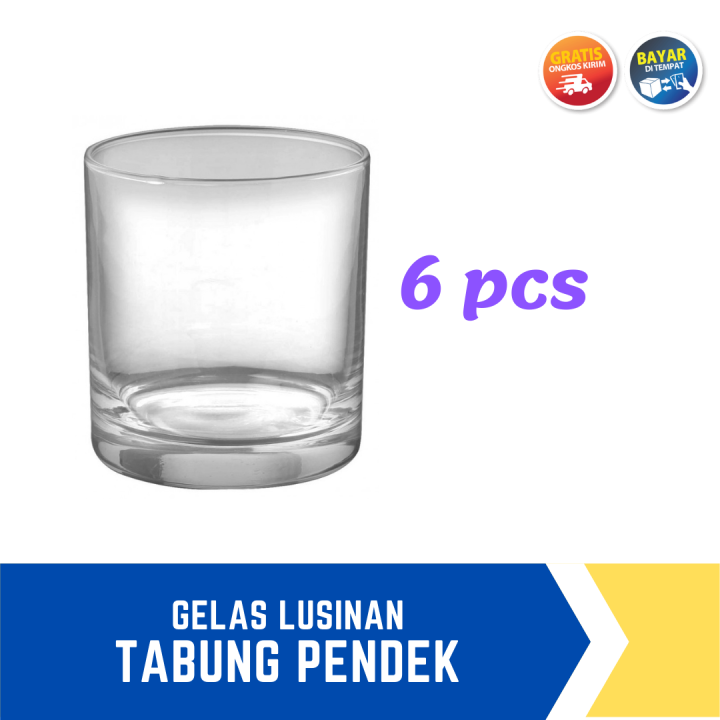 Gelas Set cantik Lusinan Murah Isi 6 pcs Motif Bening Model Tabung Unik ...