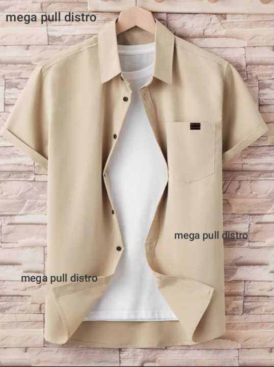 BIG BOSS OUTFIT HEM PRIA Kemeja Pria Simpel Pejantan Tangguh Basic ...