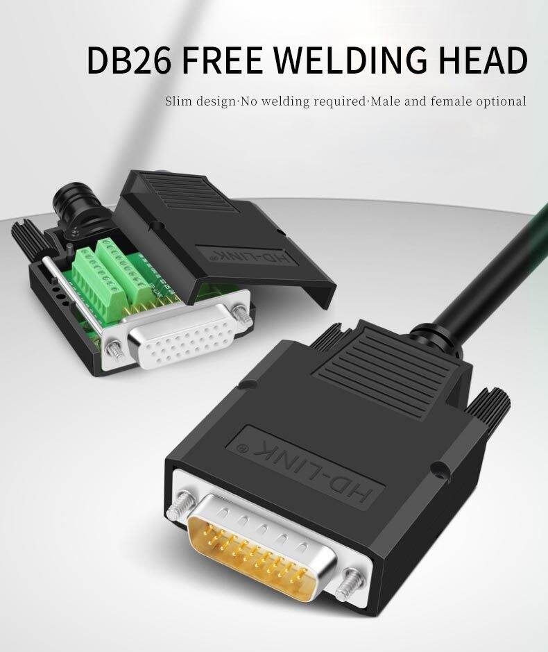 1pc DB26 Solder free Connector 26 pin 3 Row Male Female Plug Industrial ...