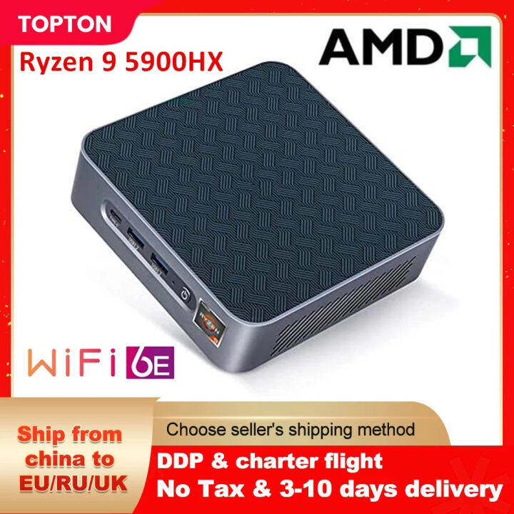 จัดส่งฟรีสำหรับการเล่นเกม S500มินิพีซี AMD Ryzen 9 5900HX 7 5825U Windows 11 2 * DDR4 3200MHz ...