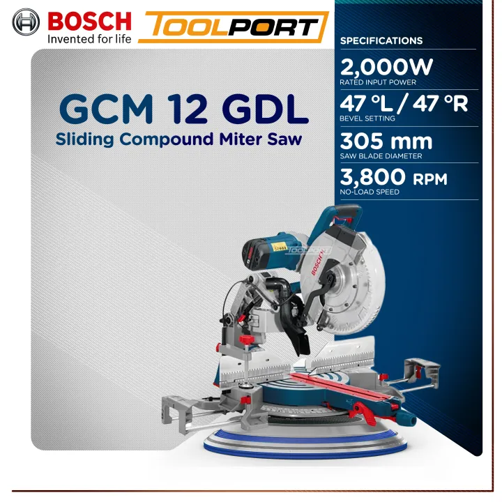 Bosch GCM 12 GDL 12" Professional Sliding Compound Miter Saw (2,000W ...