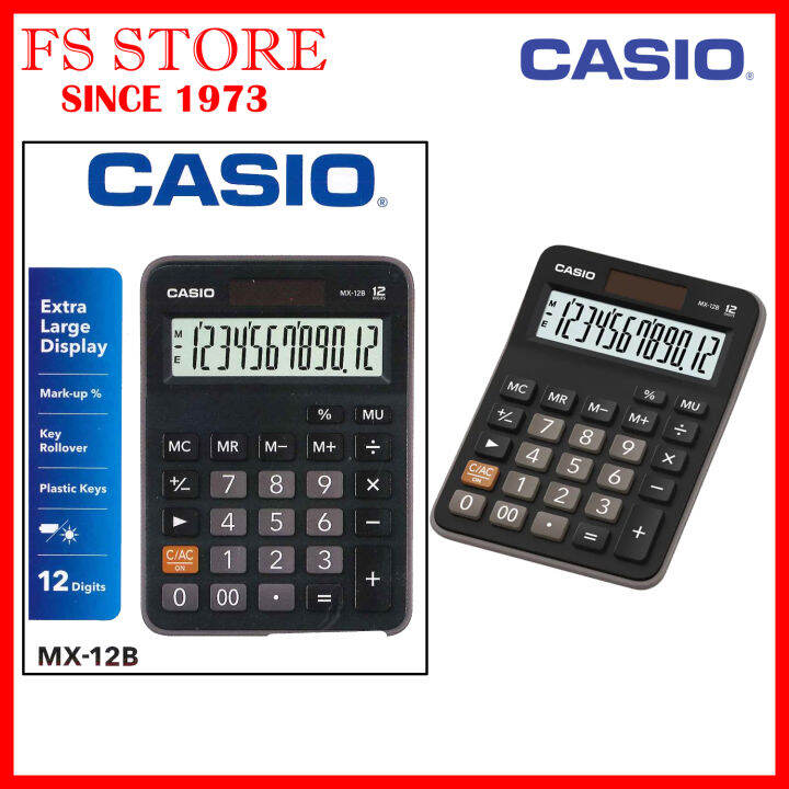 Casio MX-12B Value Series Mini Desk Type Calculator 12 digits 2-way power (solar/battery) | Lazada