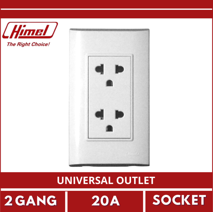 Universal Outlet 2-Gang, 20A, 250V | Lazada PH