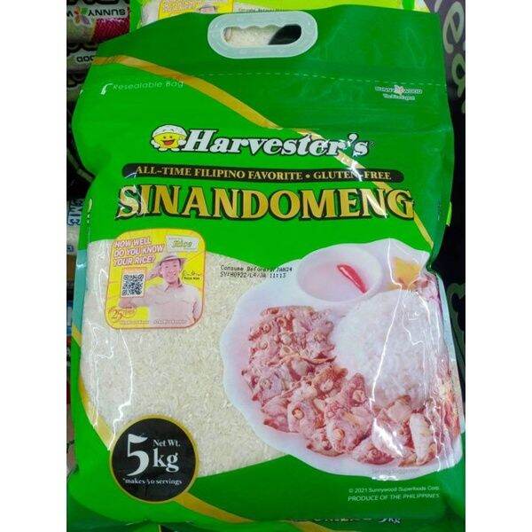 5Kg Harvester's Sinandomeng Rice All Time Filipino Favorite Gluten Free ...