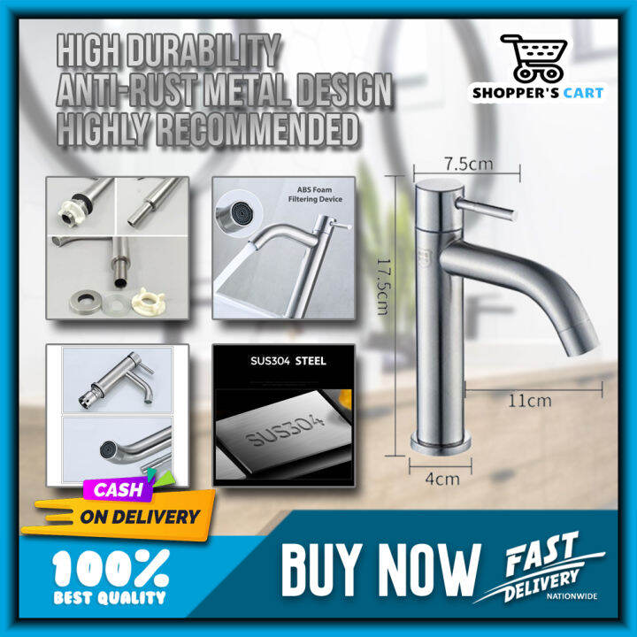 SUS 304 Authentic Stainless Steel Lavatory Faucet | Lazada PH