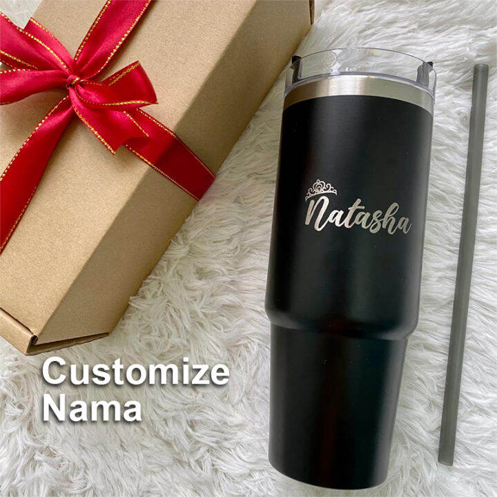 Custom Name Mug Thermos Coffee Cup Cawan Kopi Gift Hadiah Botol Bottle ...