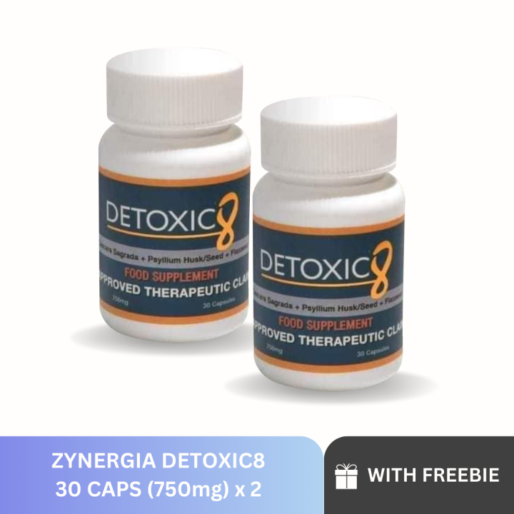 SET OF 2 Detoxic8 Zynergia by Doc Atoie 750mg 30 capsules Rich in fiber ...