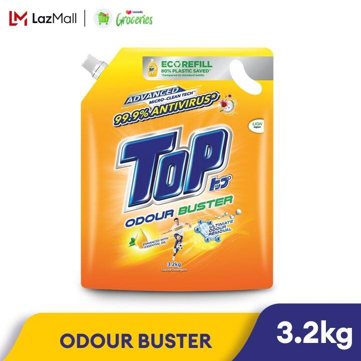 TOP Liquid Detergent Refill Odour Buster 3.2KG | Lazada