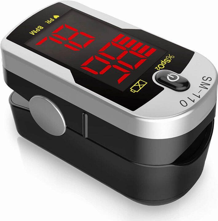 Santamedical Deluxe SM-110 Two Way Display Finger Pulse Oximeter with Carry Case and Neck/Wrist ...