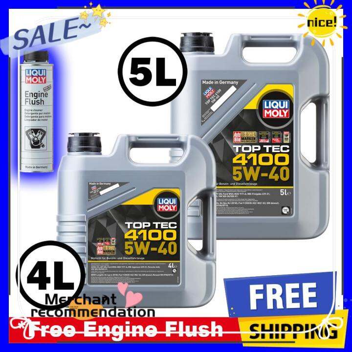 Minyak motor LIQUI MOLY Fully Synthetic Engine Oil TOP TEC 4100 5W40 (4L5L) 5W-40 | Lazada