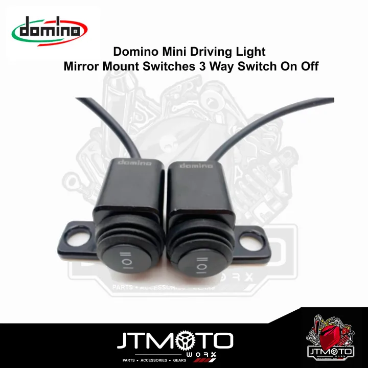 DOMINO MINI DRIVING LIGHT MIRROR MOUNT 3 WAY SWITCH WITH HAZARD ON/OFF ...