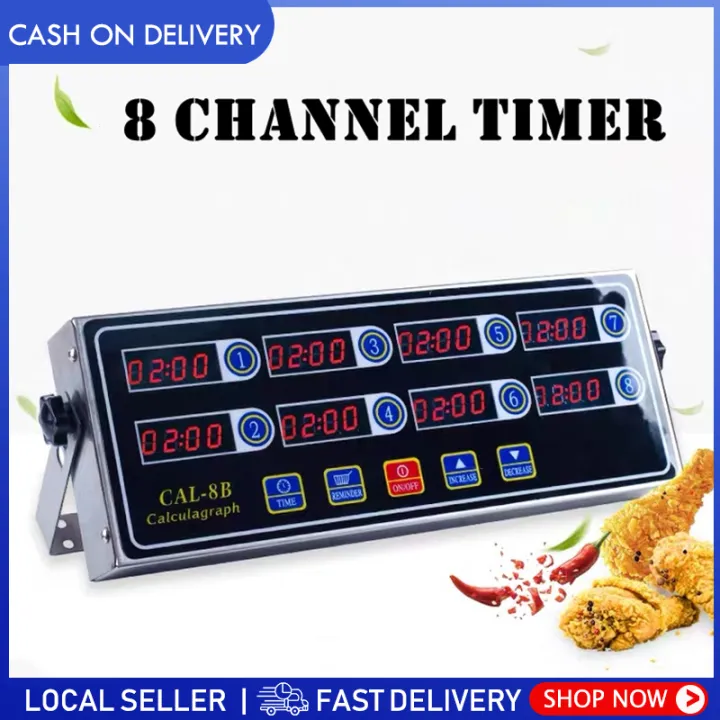 【Ready Stock】LCD Digital Kitchen 8 Channel Timer Eight-Channel Timer ...