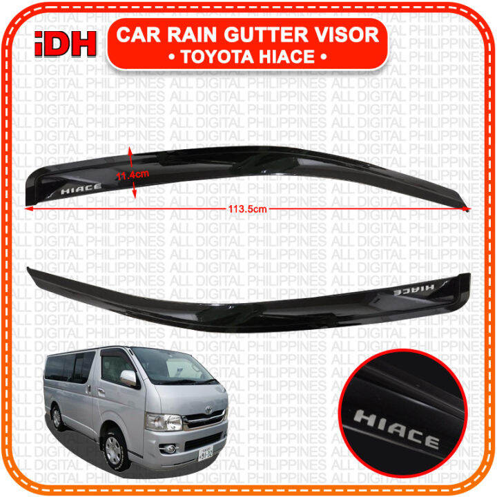 Toyota HIACE 2014 - 2018 / 2019 - 2023 Window Door Visor Black Car Rain ...