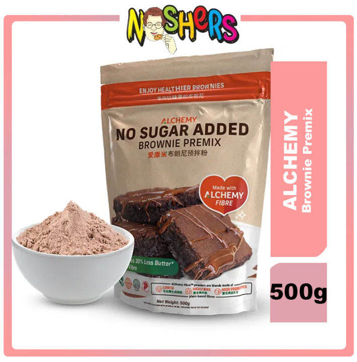Noshers Alchemy No Sugar Added Brownie Premix Higher Dietary Fibre Bake ...