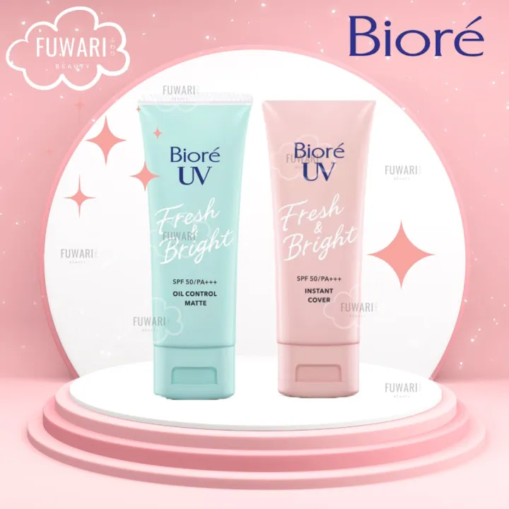 🟢 𝐅𝐔𝐖𝐀𝐑𝐈 🟢 BIORE UV Fresh & Bright Oil Control Sunscreen SPF 50+ PA ...