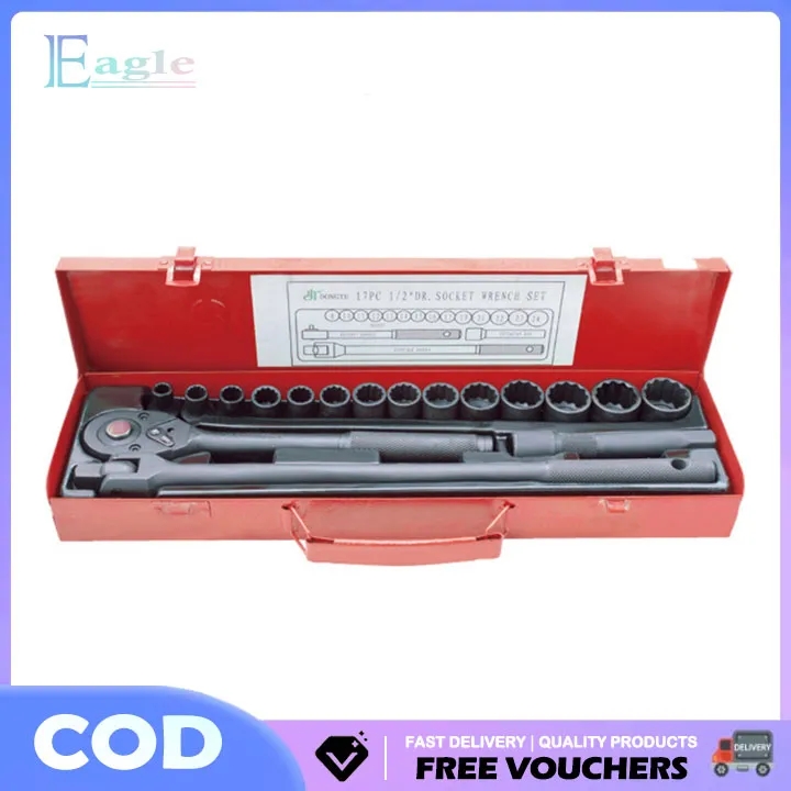 17PCS-26PCS Manual Socket Wretch 1/2 DRIVE 6 point/12 Point High ...