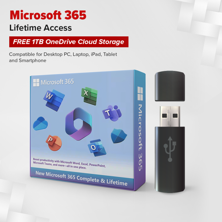 USB Flash drive Genuine Office 365 for PC Computer Desktop Laptop up to ...