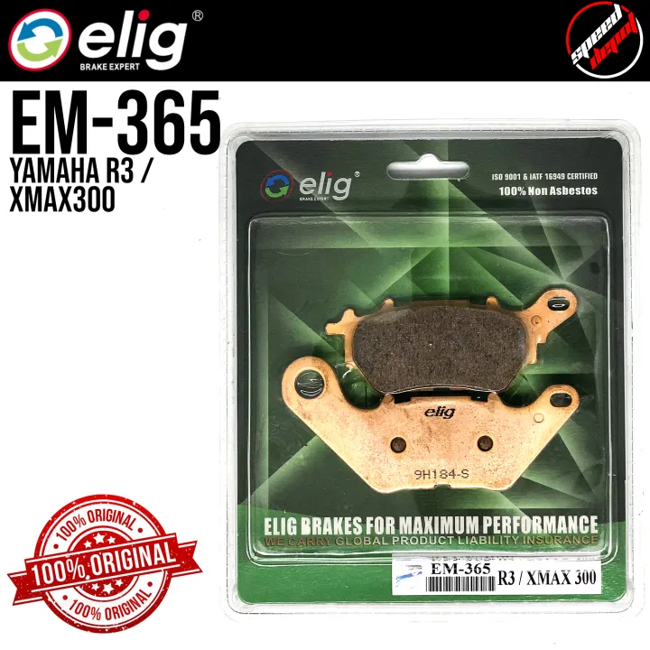 ELIG BRAKE PAD EM-365 YAMAHA R3 / XMAX300 [REAR] * Speed Depot | Lazada PH