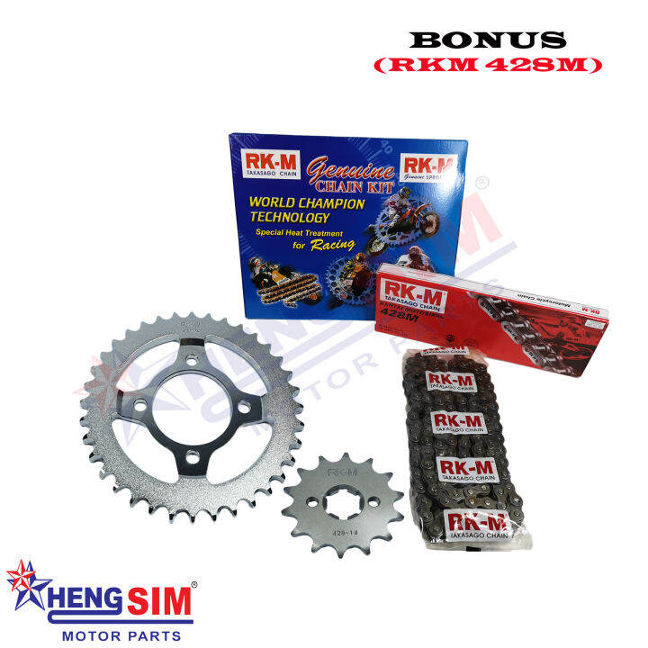 BONUS 110 RKM 428M FULL STEEL SPROCKET CHAIN SET SYM | Lazada