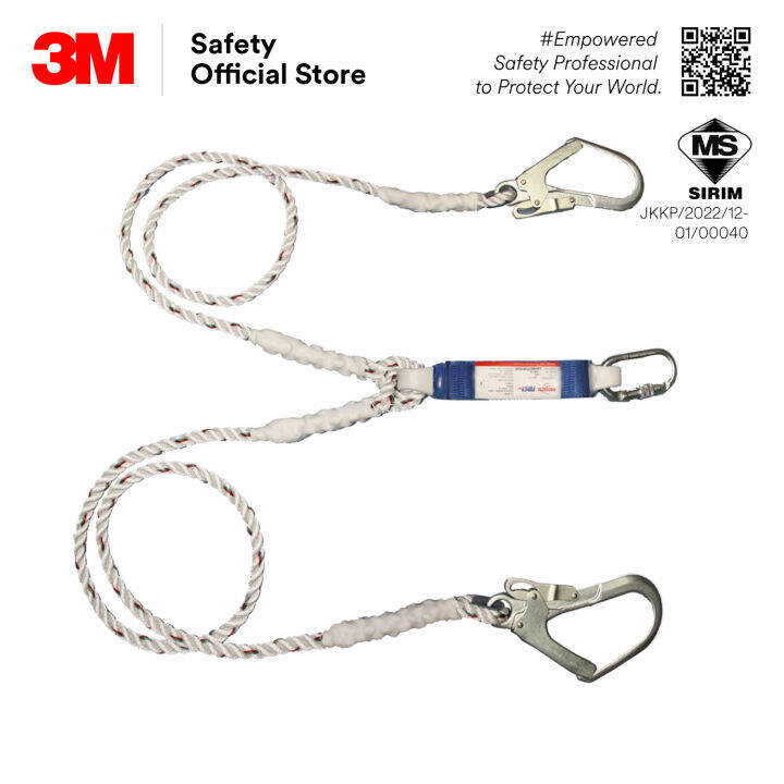 3M 1390398 Protecta First Lanyard with Carabiners/ 2 Legs Shock ...
