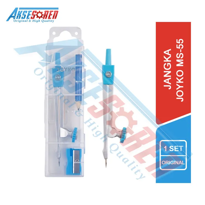 JANGKA SET MATH JOYKO [MS-55] + PENSIL MEKANIK / ALAT TULIS MEMBUAT GARIS LINGKARAN BUSUR ...