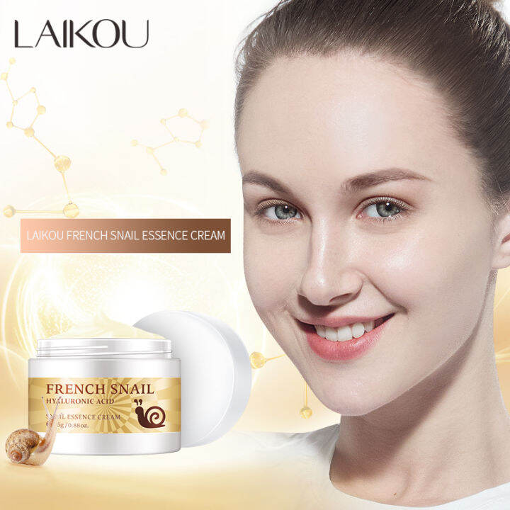 LAIKOU French Snail Essence Cream Anti Wrinkle Moisturizing Brightening Anti Aging Hyaluronic ...