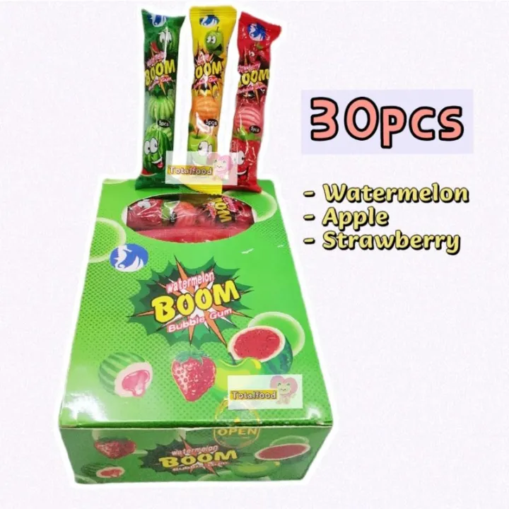 Seahorse Watermelon Boom bubble gum chewing gum 30pcs [Watermelon ...