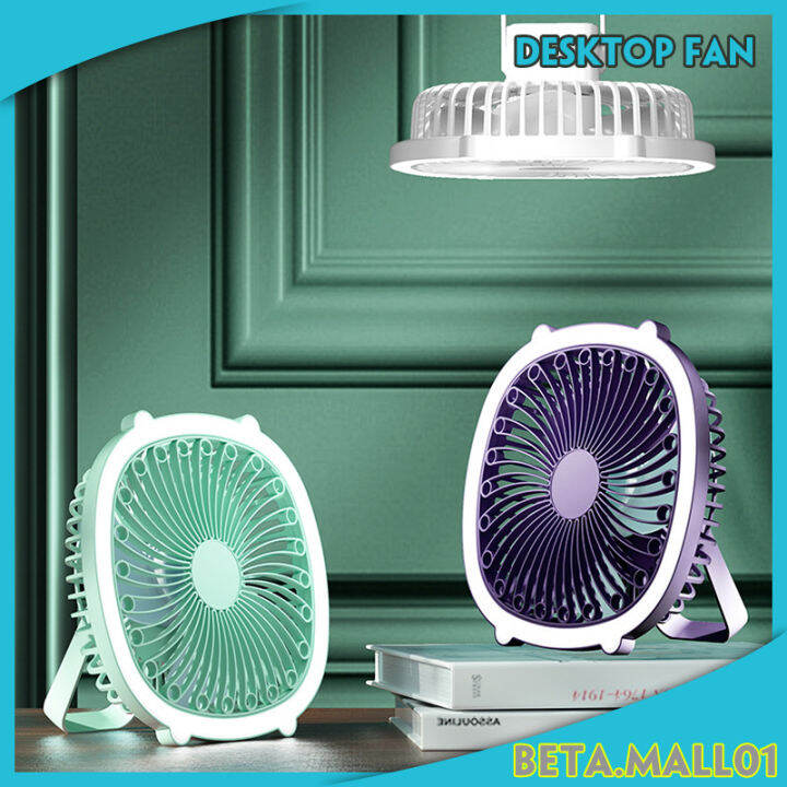 พัดลมพกพาไร้สาย usbพัดลม พับได้ แขวนได้ แรงลม 3ระดับ USB ชาร์จมัลติฟังก์ชั่ติดผนังพัดลมกลางแจ้ง ...