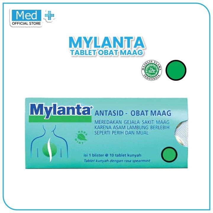 Med+ Mylanta Tablet Obat Maag - 1 Blister isi 10 Tablet / Asam Lambung ...