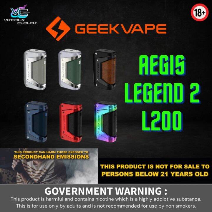 VAPE Geekvape L200 (Aegis Legend 2) Box Mod 200W Vape complete set ...