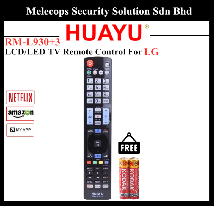 HUAYU Smart LCD/LED TV Remote Control Netflix/Amazon 3D Replacement For LG (RM-L930+3) | Lazada