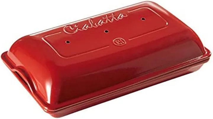 Emile Henry Burgundy Red Ciabatta Bread Baker, 2 loaves | Lazada.co.th