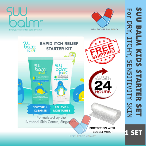 Suu Balm Kids Rapid Itch Relief Starter Kit 2 X 45ML (Kids) ( Head to Toe Wash + Ceramide ...